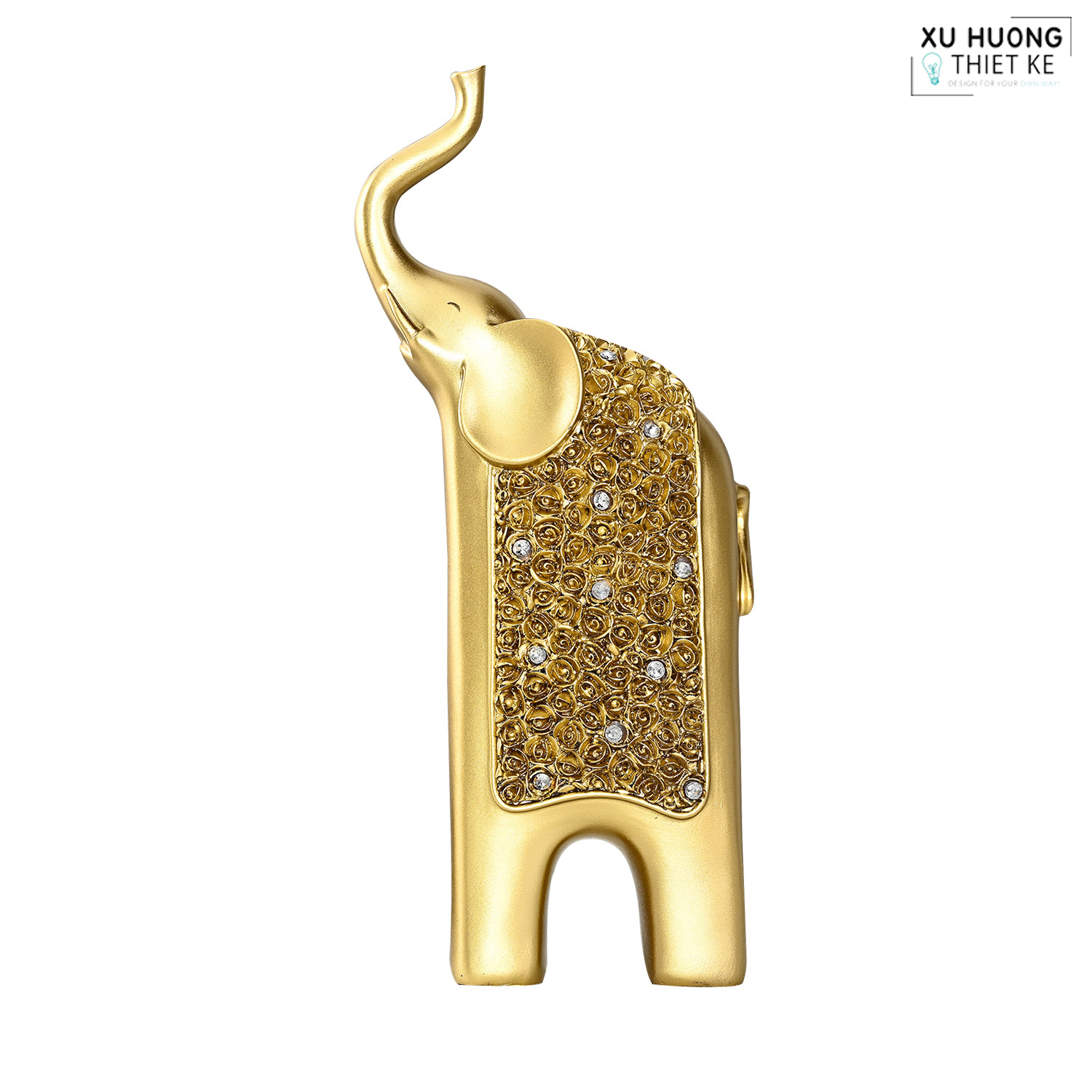 Tượng voi phong thủy Philip Edore (Vàng)